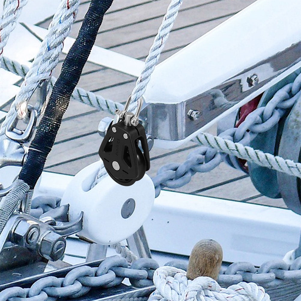 GOOHOCHY 2pcs Stainless Steel and Double Pulley Block Marine Sailboat ...