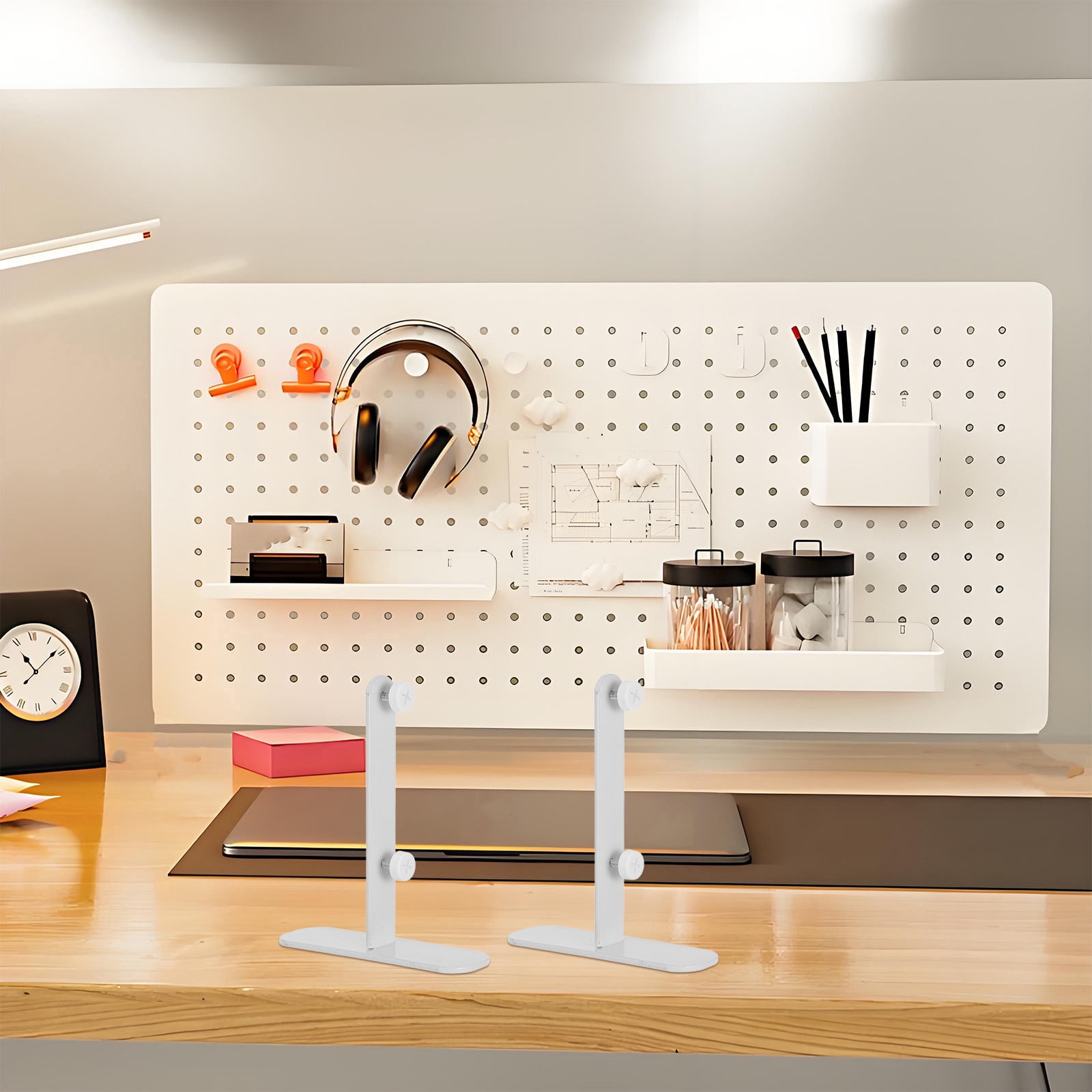 GOOHOCHY 2pcs Table Pegboard Display Stand Metal Brackets Pegboard ...