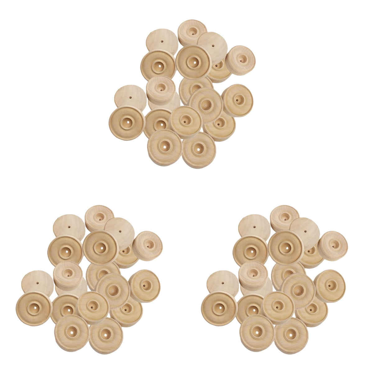 GOOHOCHY 3 Count Solid Wood Small Wheels Crafts Models Making - Walmart.com