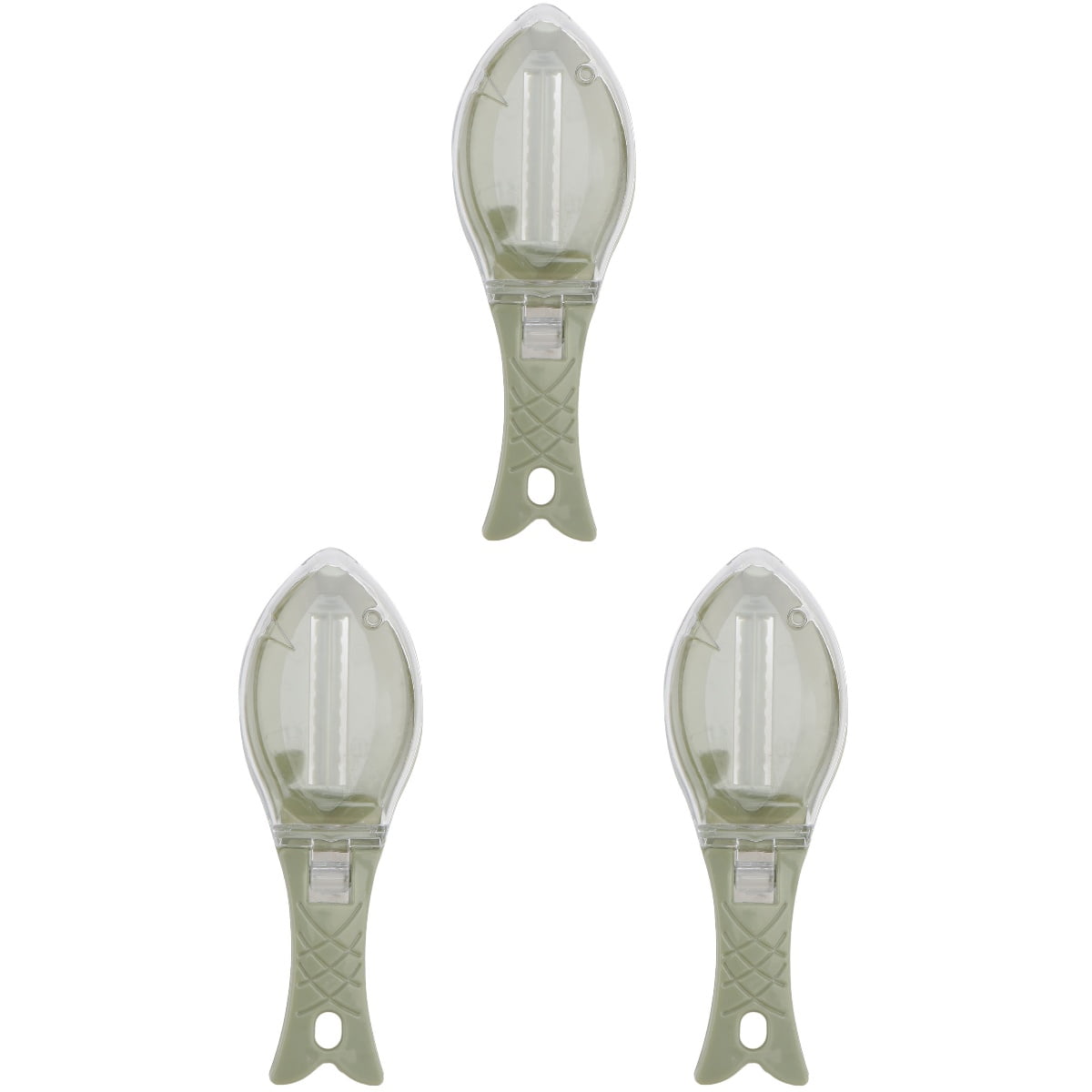 GOOHOCHY 3 Pack Fish Scale Scrap Remove Scales Scraper Green Scaler Man ...