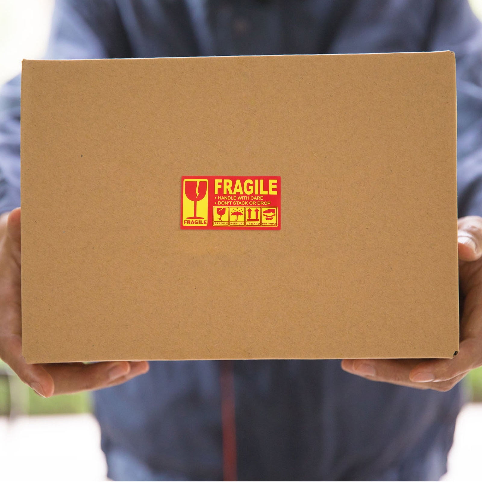 GOOHOCHY 3 Rolls Fragile Stickers English Fragile Adhesive Labels for ...