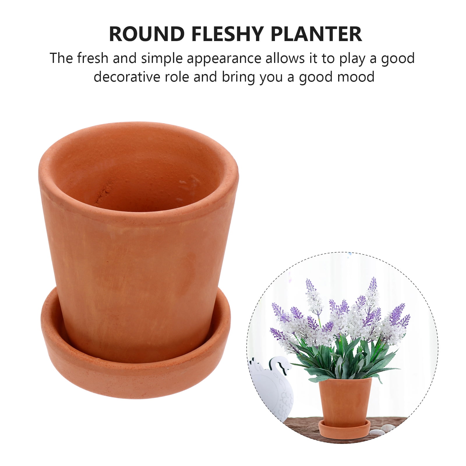 GOOHOCHY 3 Sets Painted Red Pottery Flower Terracotta Pots Garden ...