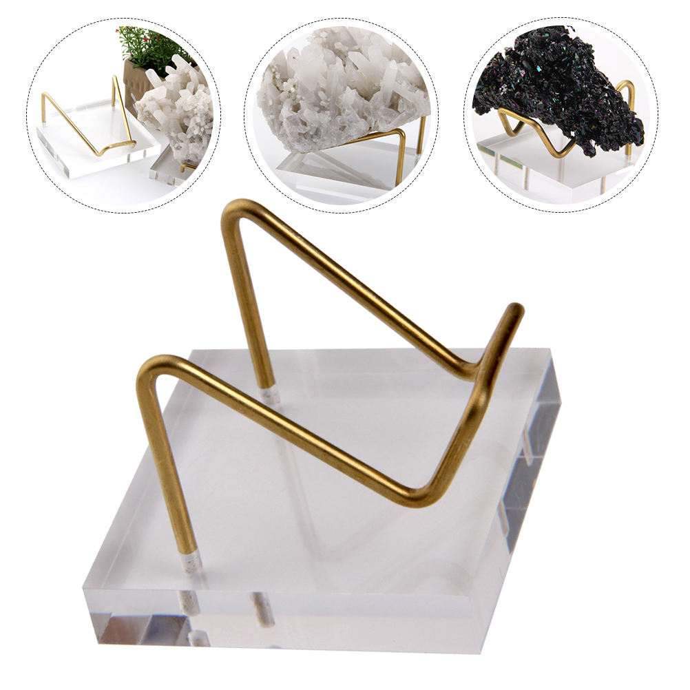 GOOHOCHY 3 pcs Crystal Acrylic Base with Metal Rack Creative Displaying ...