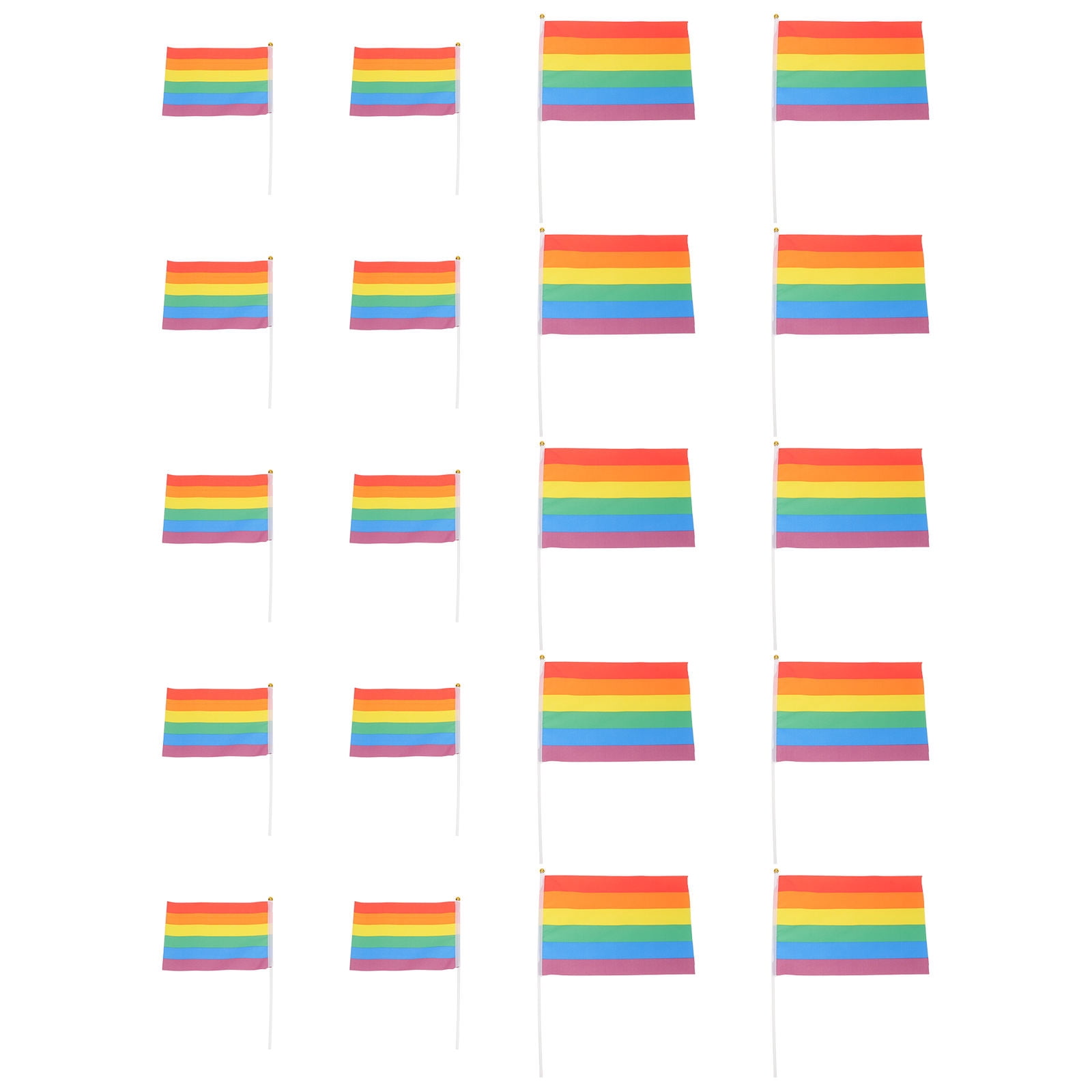 ADDHAT Parade Stick Flag Multi 30Pcs 5.5x8.3In Plastic - Walmart.com