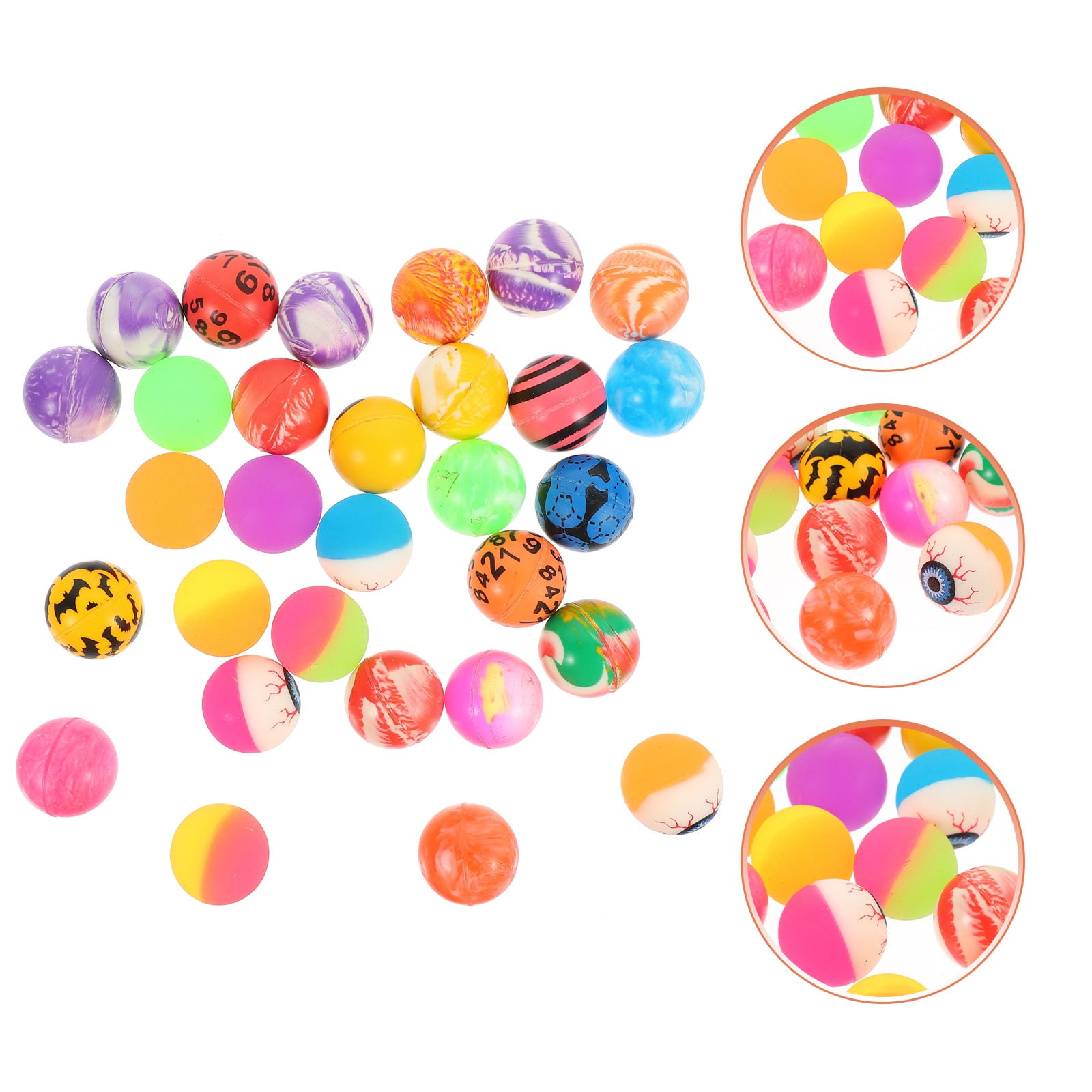 GOOHOCHY 30pcs Colorful Solid Rubber Bouncy Balls Creative Bounce Balls ...