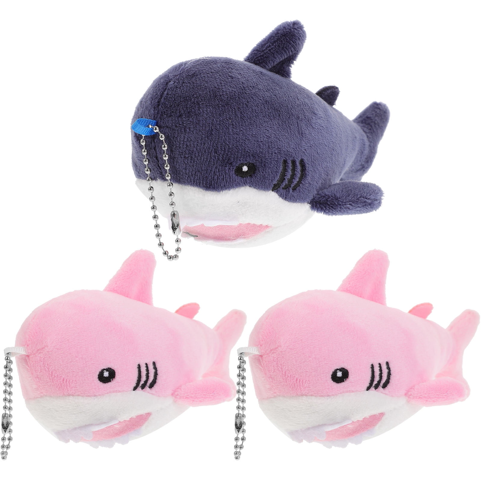 FUTUREORYY Shark Shaped Plush Keychain Pendant Assorted Color 3Pcs 5 ...