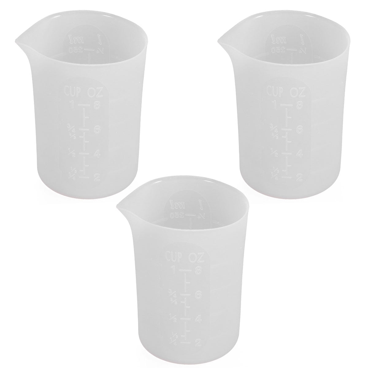 GOOHOCHY Pouring Measuring Cup for Home Kitchen 3Pcs Silicone White ...