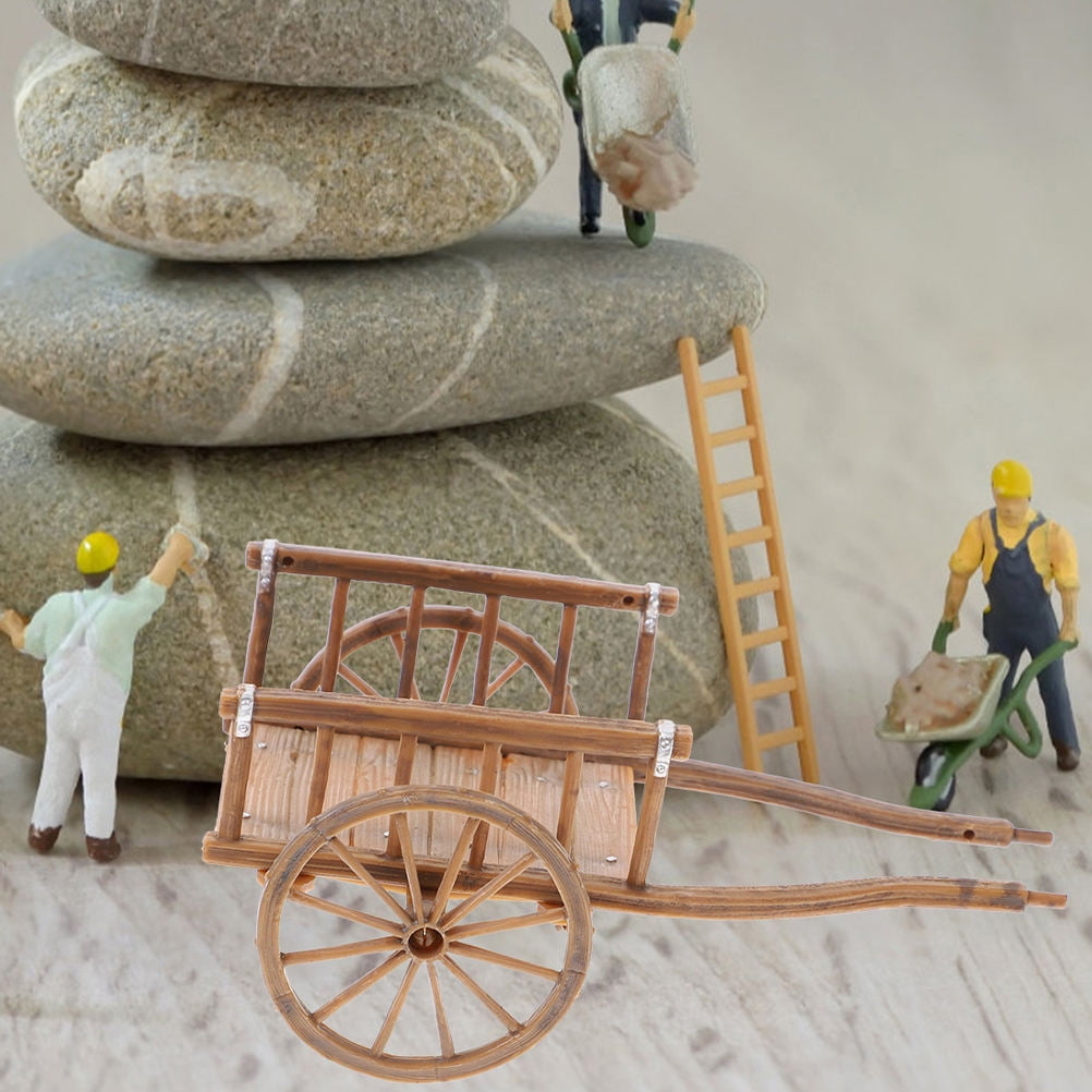 GOOHOCHY 3Pcs Simulated Miniature Cart Model Mini House Cart Decoration ...