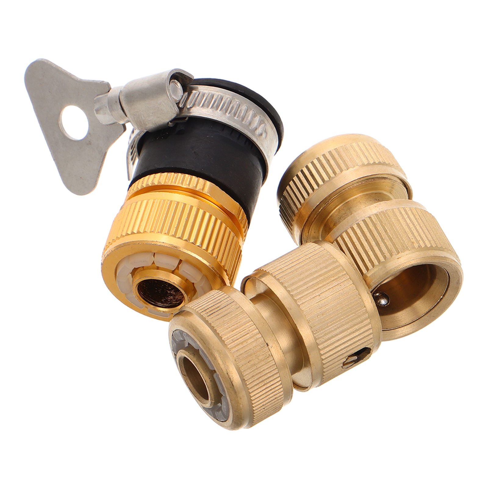 GOOHOCHY 3pcs Brass Hose Connector Kit for Garden Hose with Female to ...