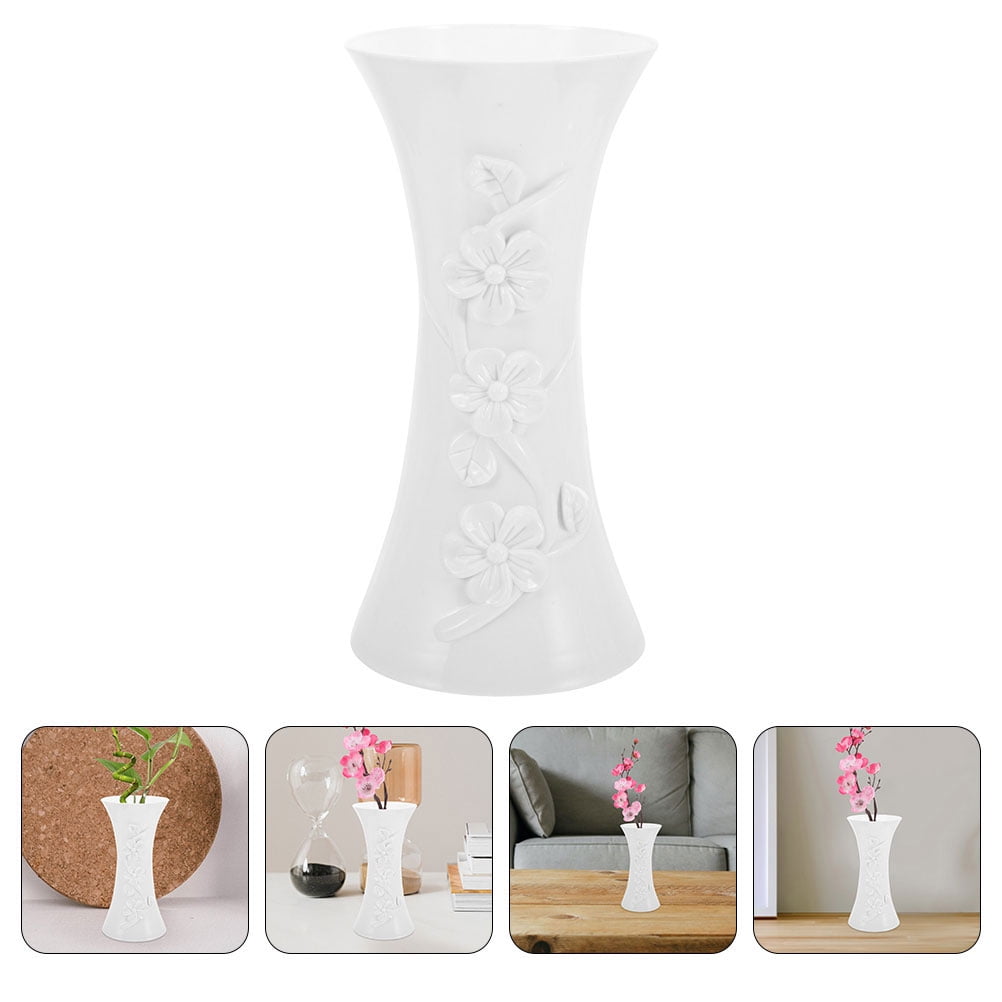 GOOHOCHY 3pcs Minimalist Plastic Flower Vase Tiny White Floral Vase ...