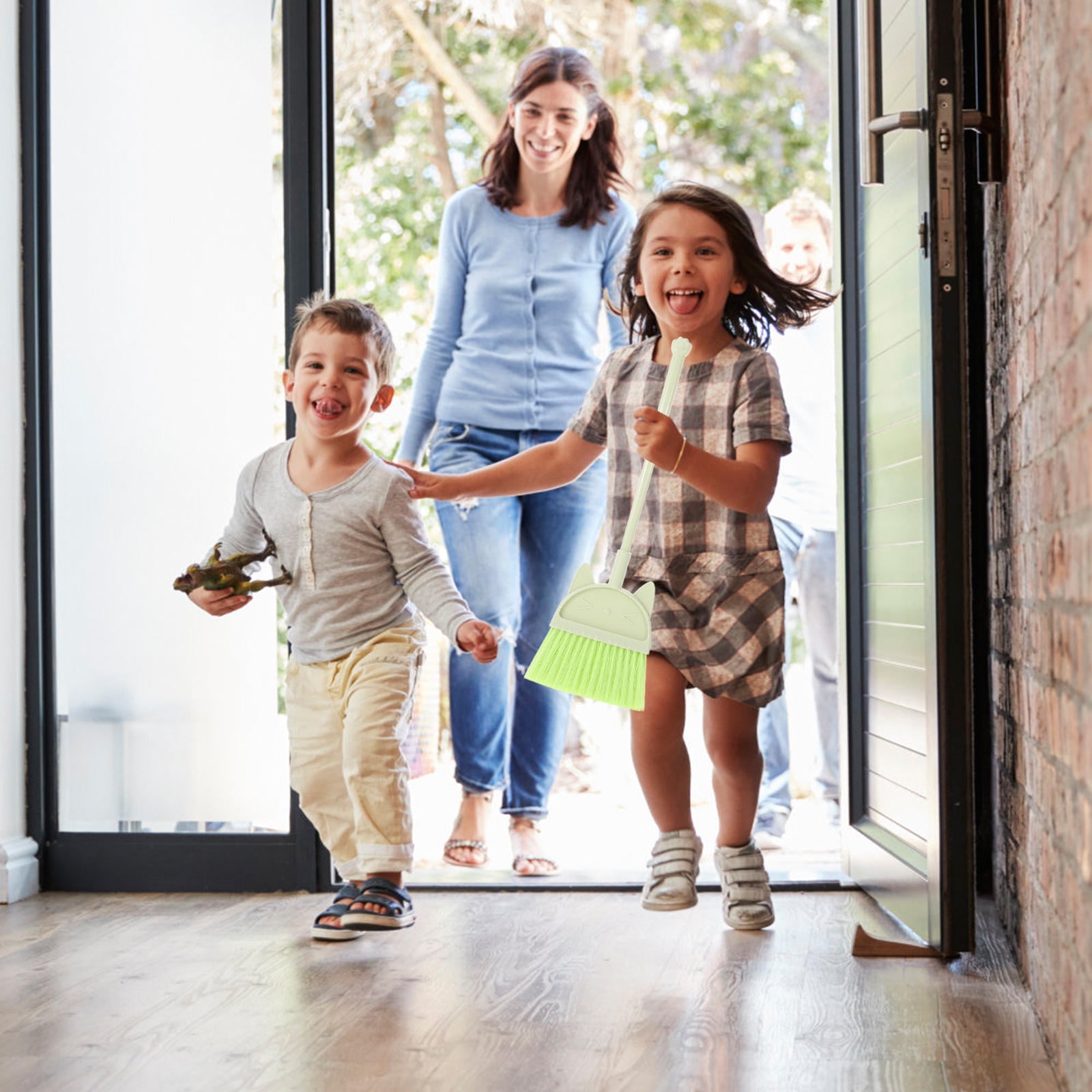 GOOHOCHY 3pcs Plastic Handle Broom Housework Cleaning Broom Children ...