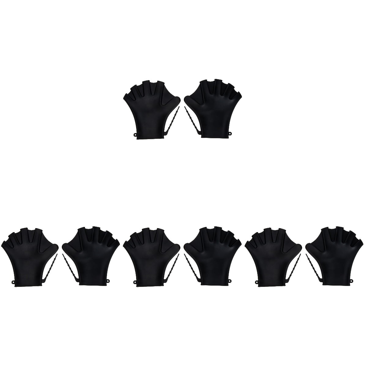 GOOHOCHY 4 Pairs Silicone Webbing Dive Gloves Swimming Pool Work Black ...