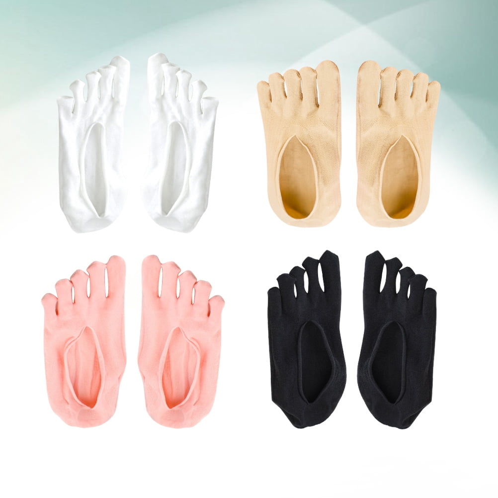 GOOHOCHY 4 Pairs Toe Socks with Toes for Women Ankle Girl Women's and ...