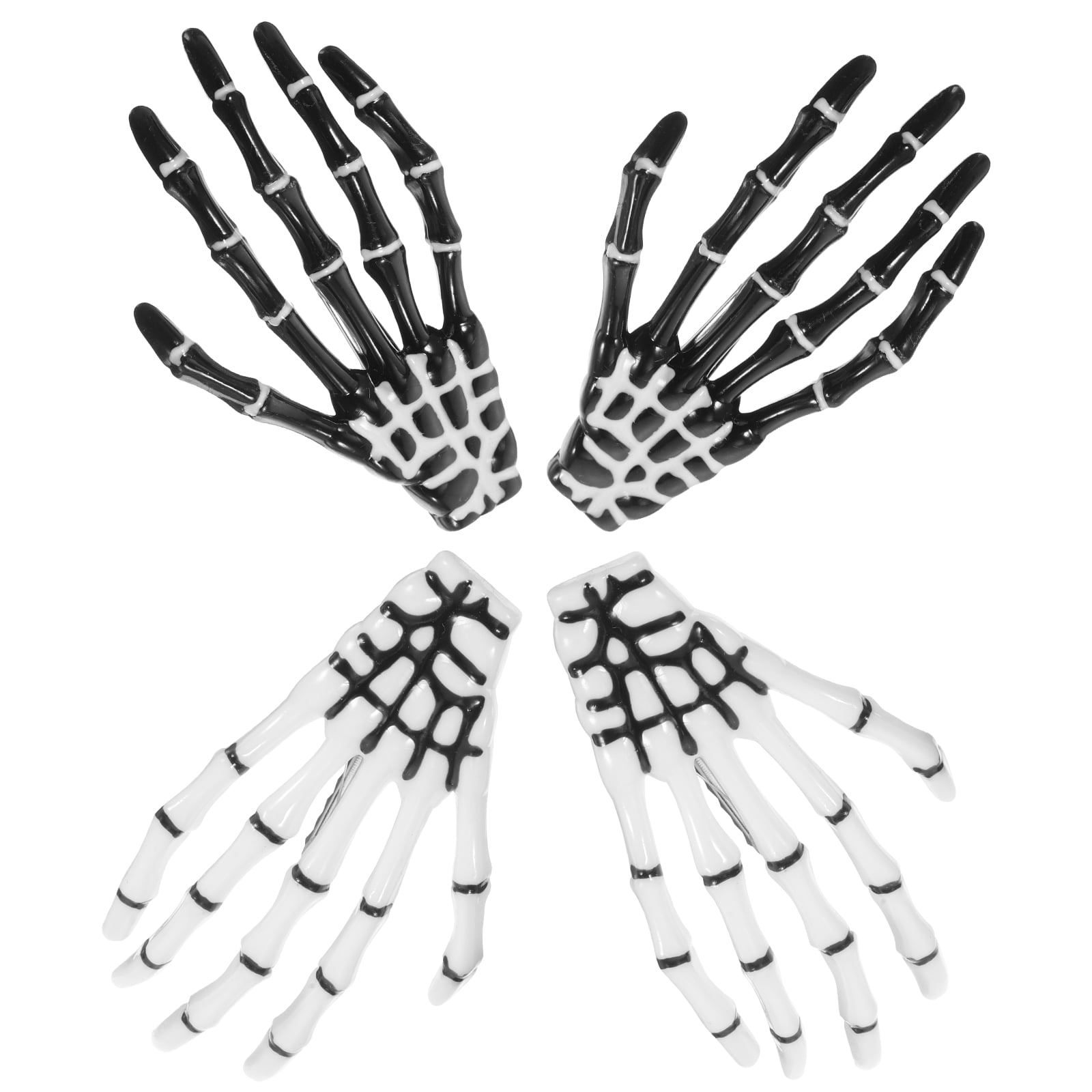 GOOHOCHY 4 Pcs Bone Hand Hair Clips Skull Claw Barrette Eye-catching ...