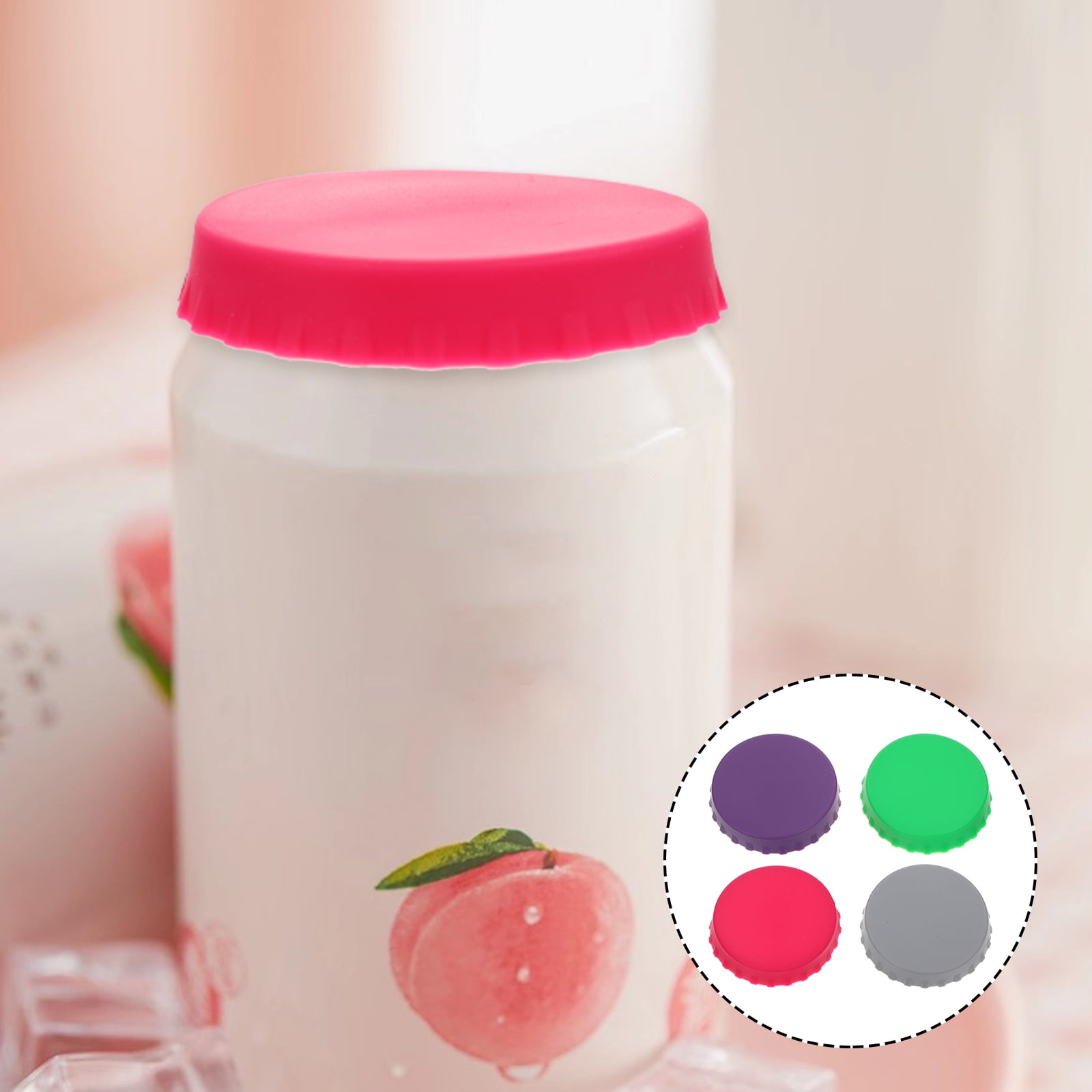 GOOHOCHY 4 Pcs Can Toppers for Soda Beer Bottle Cap Beverage Stoppers ...