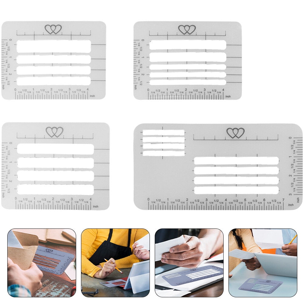 GOOHOCHY 4 Pcs Envelope Line Address Template Stencil Stencils Clear ...