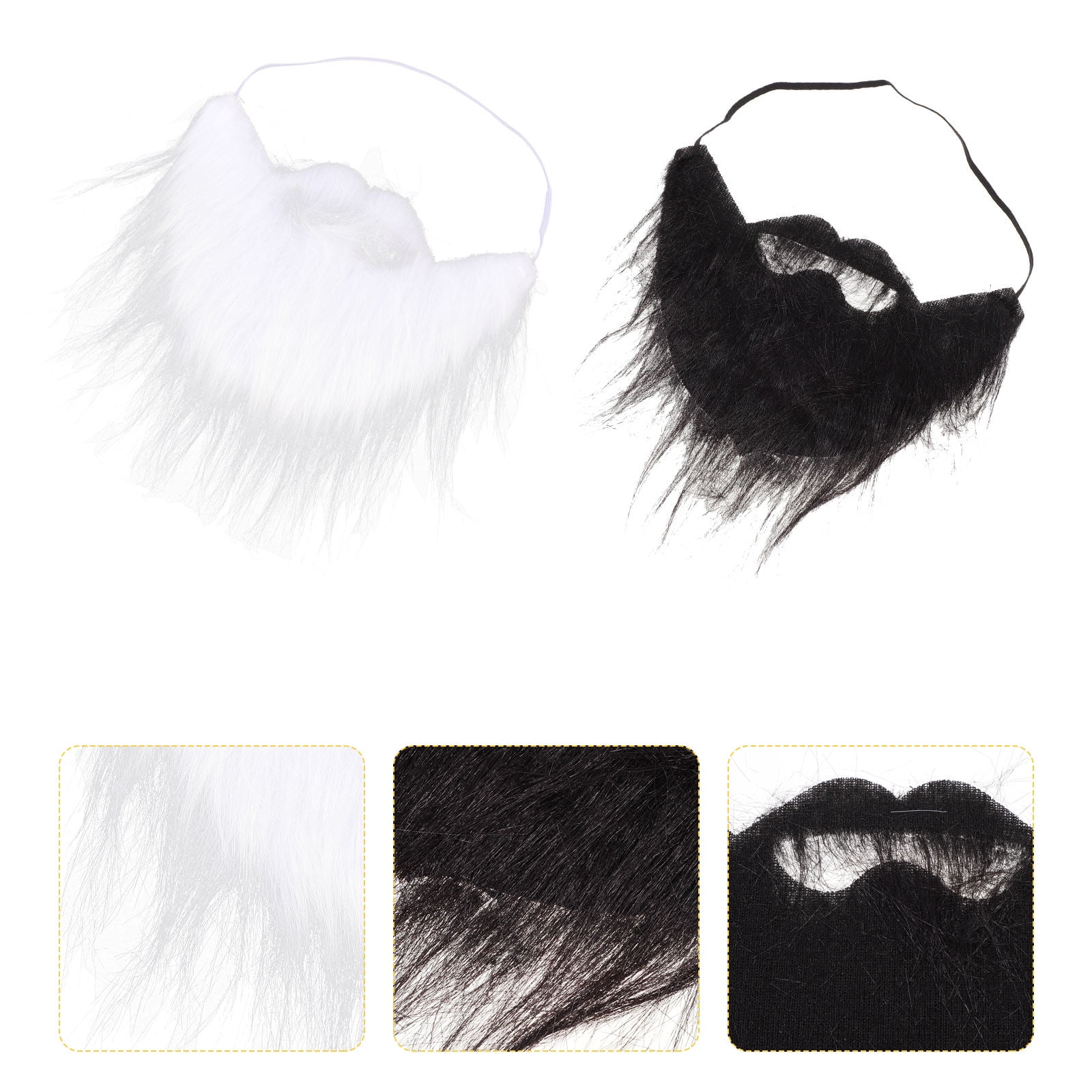 GOOHOCHY 4 Pcs Fake Mustaches Artificial Beard Facial Hair False Wig ...