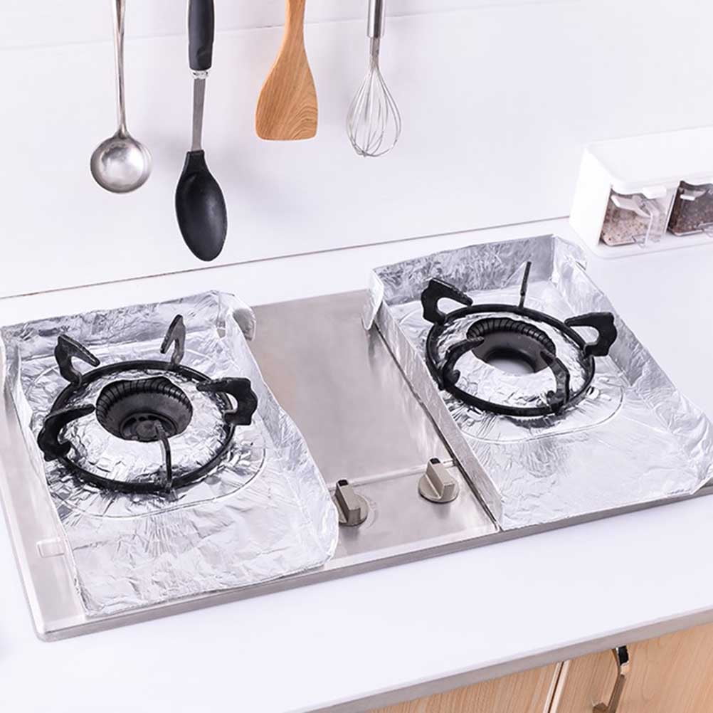 GOOHOCHY 4 Pcs Propane Stove Anti-oil Pad Aluminum Foil Burner Covers ...