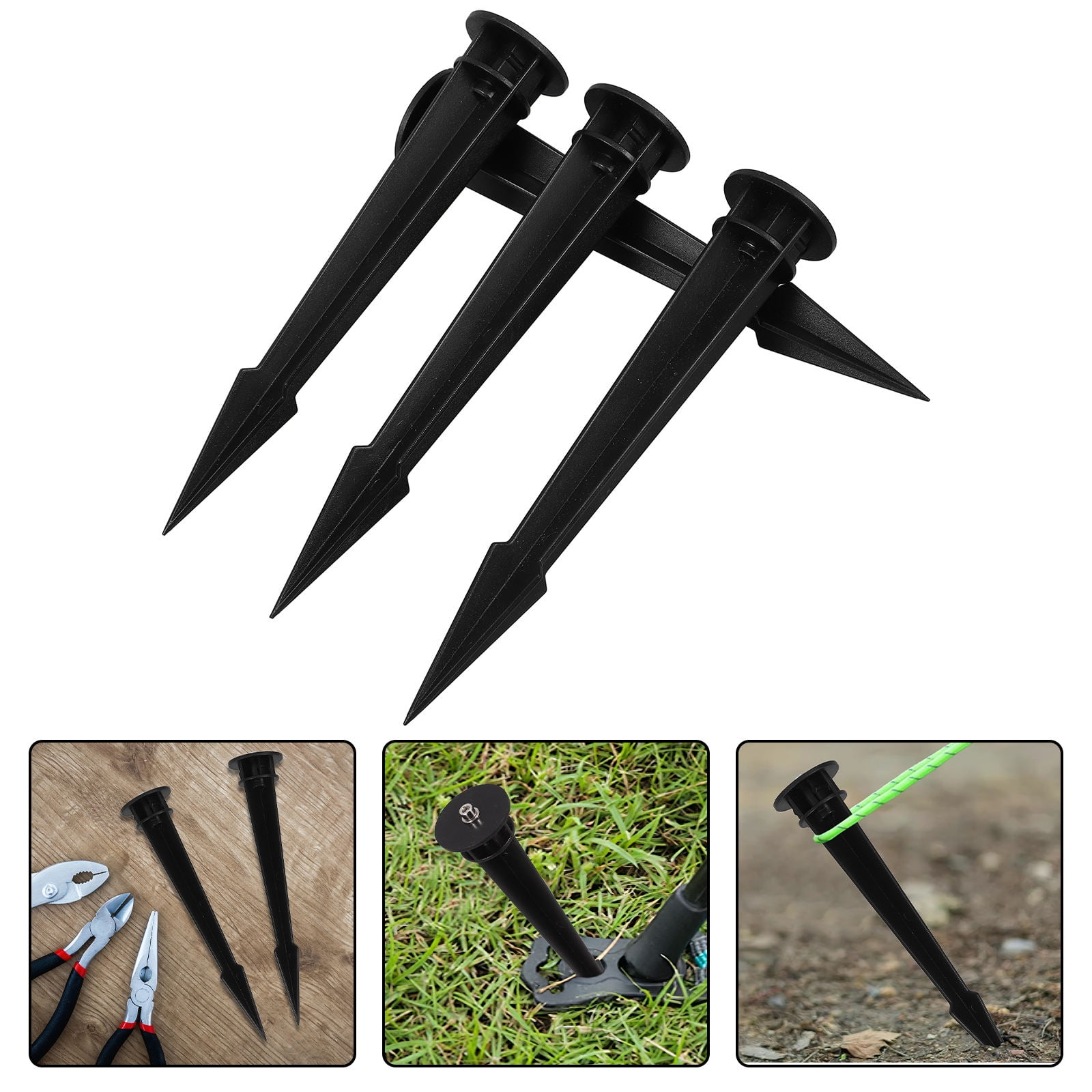 GOOHOCHY 4 Pcs Reinforced Ground Spikes for Solar Lights Plastic ...