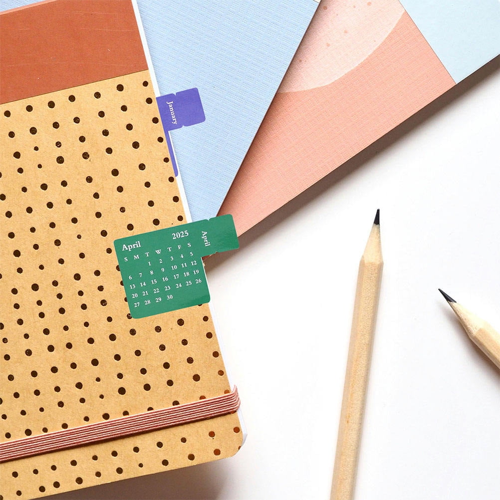 GOOHOCHY 4 Sets 2025 Calendar Monthly Stickers Adhesive Calendar Labels ...