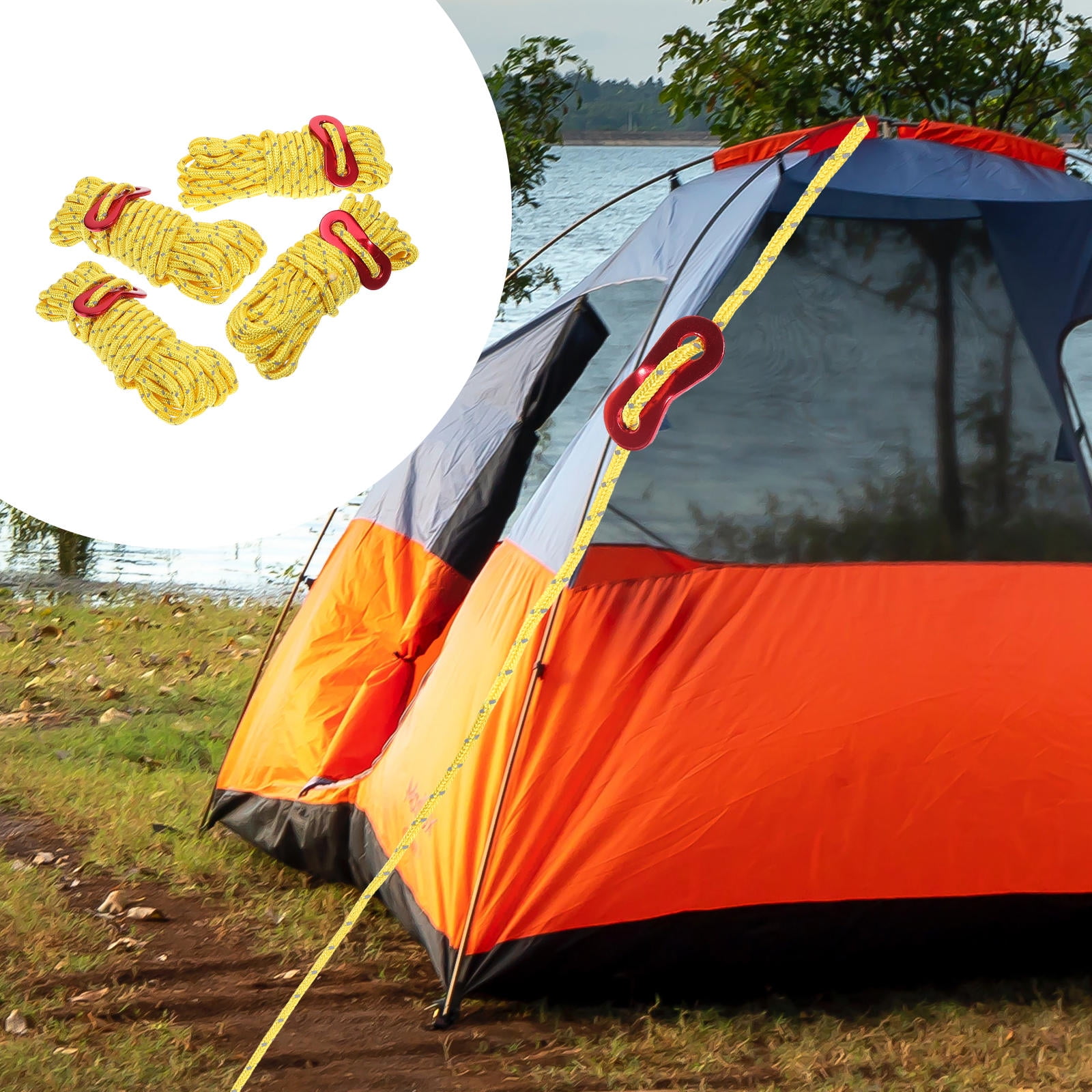 GOOHOCHY 4 Sets of Outdoor Canopy Ropes Tent Tie Ropes Tent Fixing ...