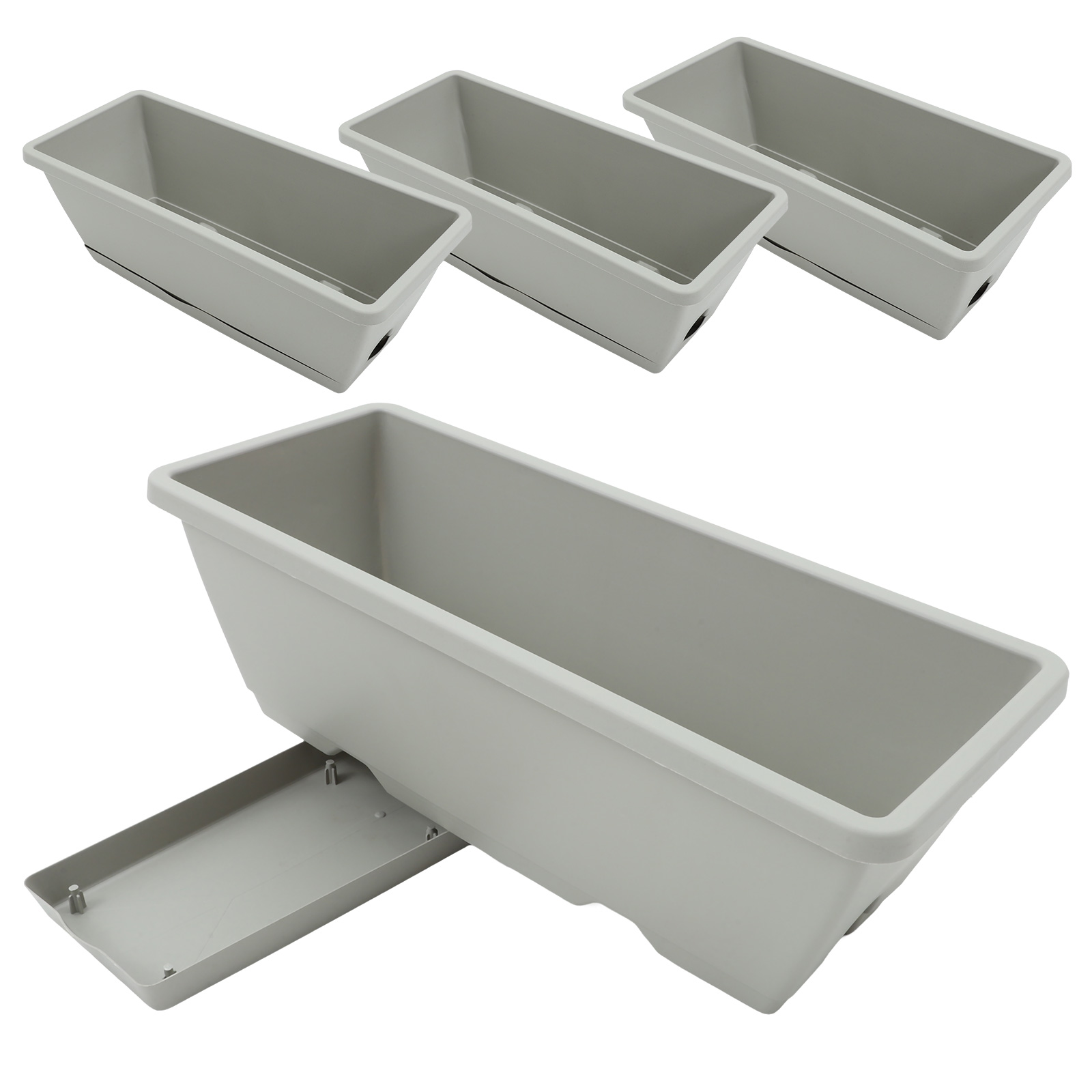 GOOHOCHY 4 Sets of Rectangle Window Box Planter Vegetable Planter Pot ...