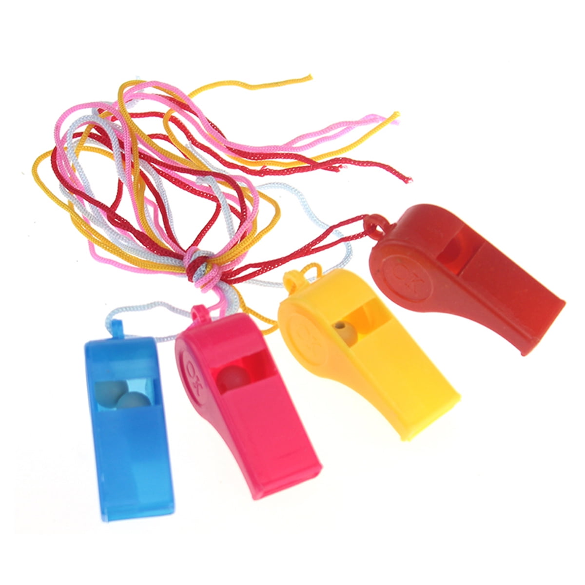 GOOHOCHY 40Pcs Kids Whistles for Sports Events Loud Noise Round Plastic ...