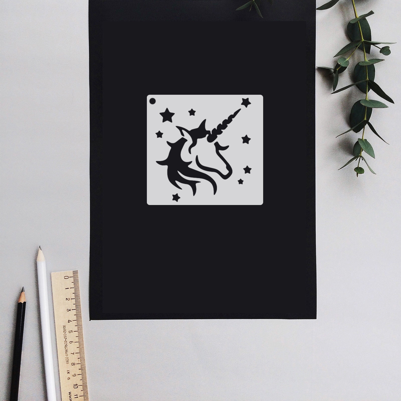 GOOHOCHY 42 Pcs Number Painting Template Drawing Stencils Craft ...