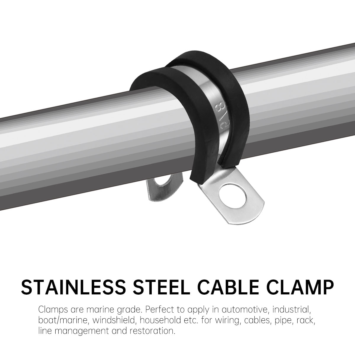 GOOHOCHY 47pcs Stainless Steel Rubber Lined R-shaped Clip Pipe Clamp ...