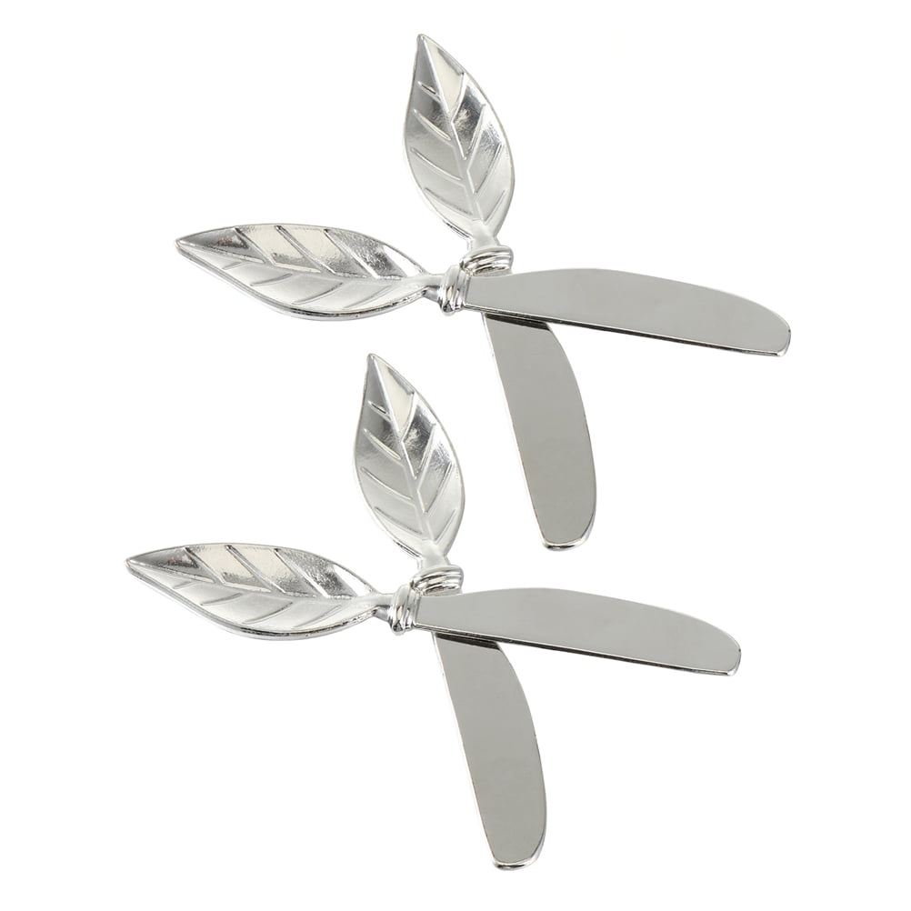 GOOHOCHY 4PCS Cheese Spreader Leaf Shaped Butter Knife Alloy Butter ...