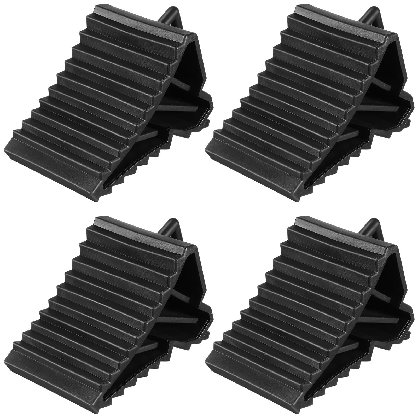 GOOHOCHY 4Pcs Black Plastic Wheel Stops for Garage Traction Pad Vehicle ...