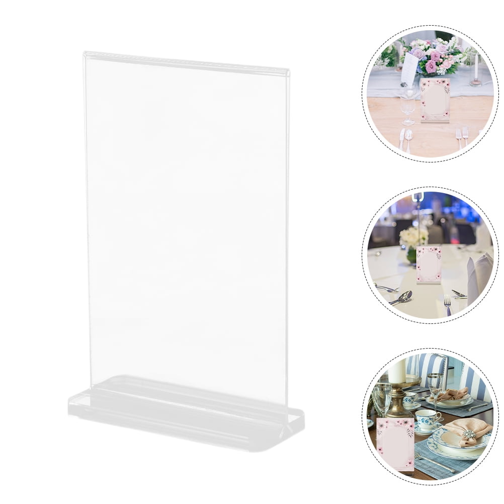GOOHOCHY 4pcs Acrylic Display Stands Clear Sign Display Holder for ...
