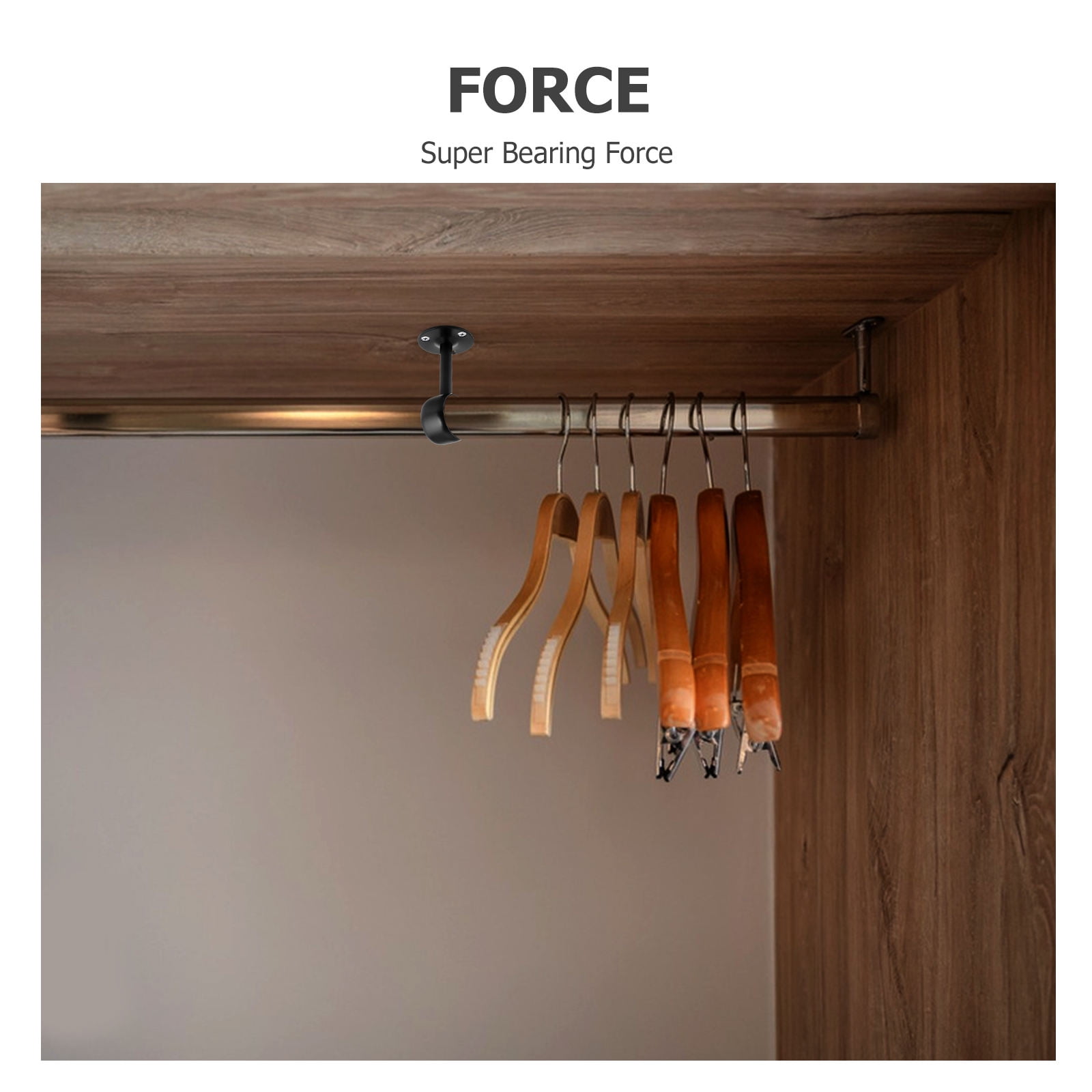 GOOHOCHY 4pcs Ceiling Mount Pipe Bracket Heavy Duty Adjustable Closet ...