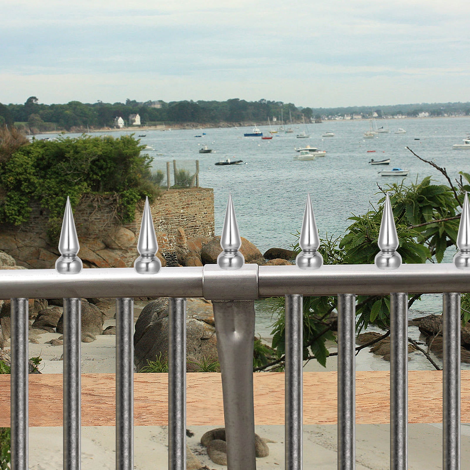 GETAJGHSD 4Set Fence Finials Stainless Steel Silver Conical for Garden Fences - Walmart.com