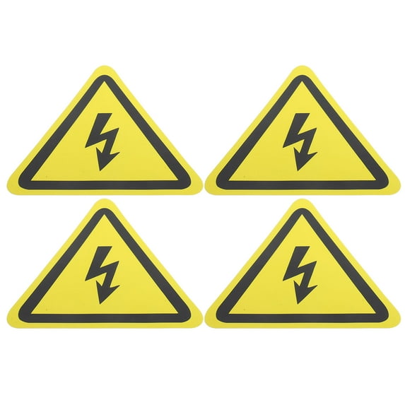 GOOHOCHY 4pcs High Voltage Electric Shock Warning Labels Triangle ...