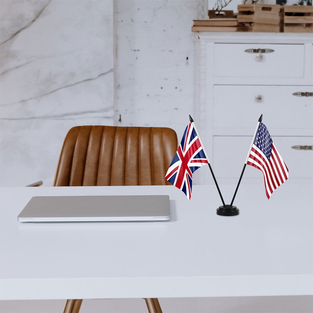 GOOHOCHY 4pcs Indoor Flag Poles With Base Desk Flag Stick Practical ...