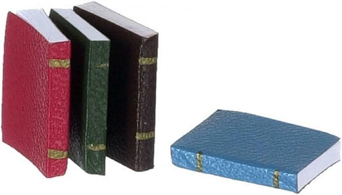 GOOHOCHY 4pcs Miniature Books 1:12 Scale Dollhouse Books Tiny Blank ...