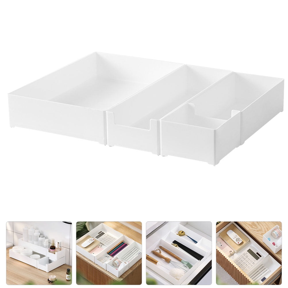 GOOHOCHY 4pcs Rectangle Dresser Drawer Organizers Plastic Kitchen ...