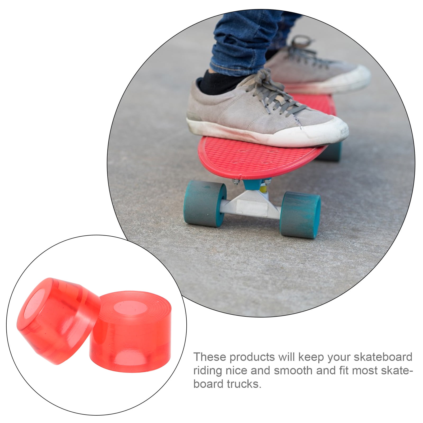 GOOHOCHY 4pcs Skateboard Shock Pads PU Rubber Bushings for Four-Wheel ...