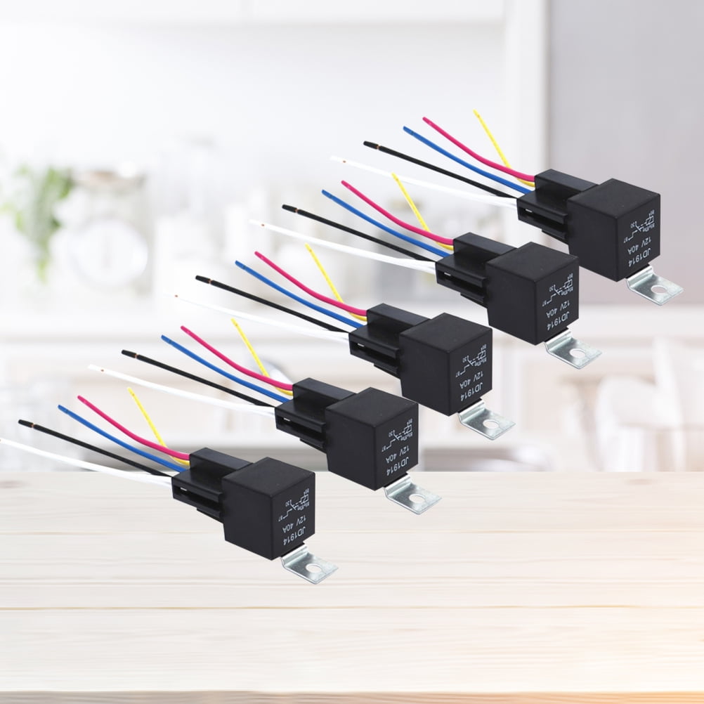 GOOHOCHY 5 Pcs Automotive Relay 12V 5pin 40A Car Relay with Terminal ...