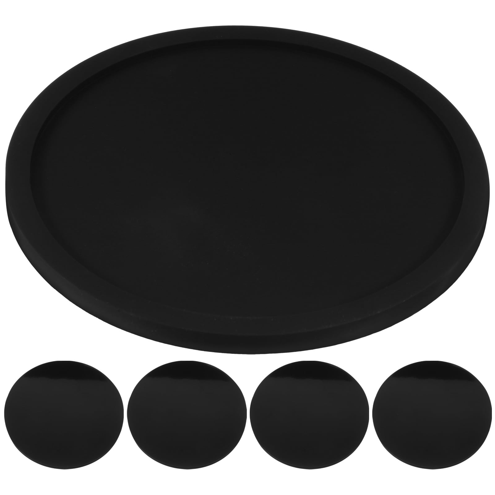 GOOHOCHY 5 Pcs Drink Silicone Coaster Nonslip Table Cup Mat 10.00X9 ...