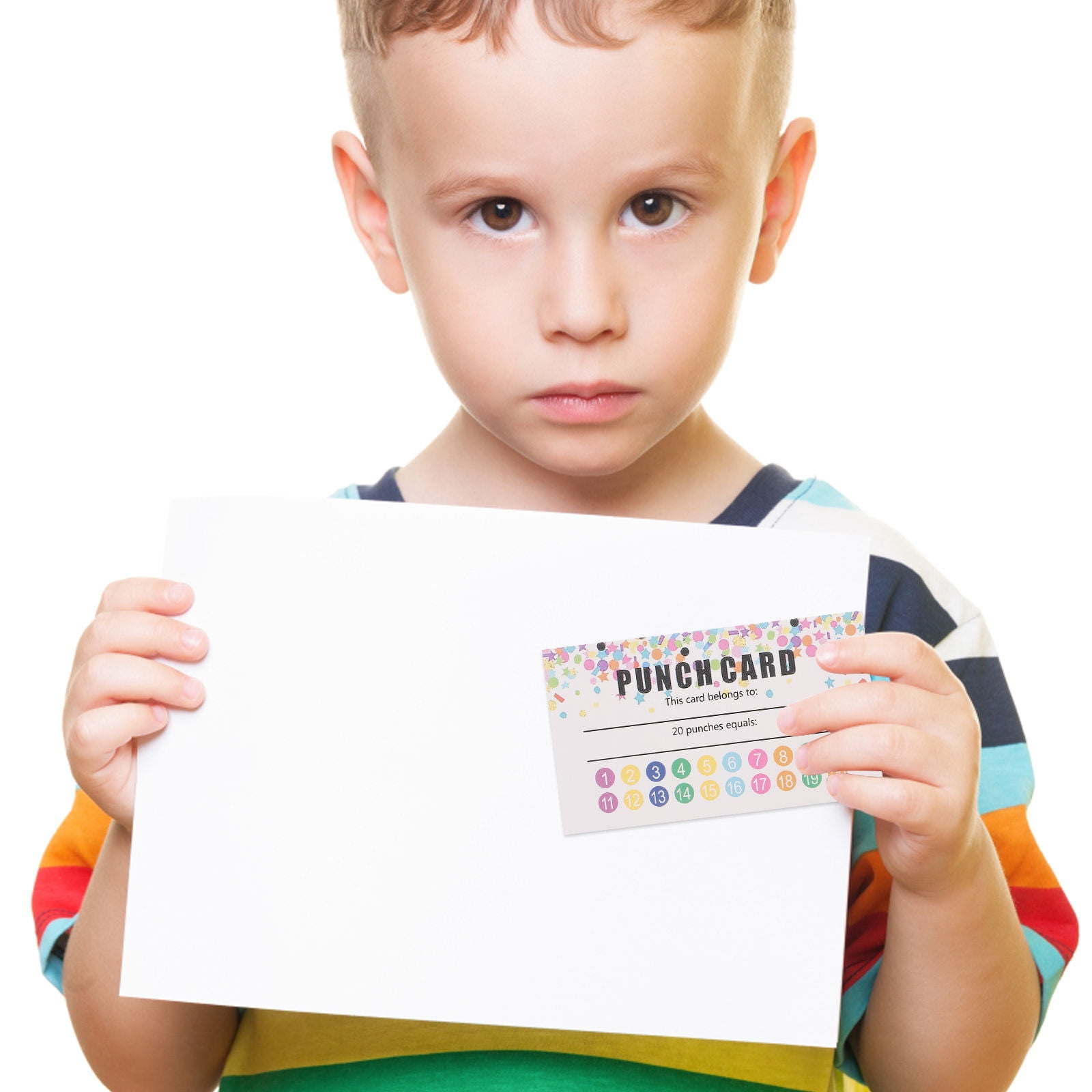 GOOHOCHY 50 sheets Cartoon Punch Cards Incentive Reward Cards School ...