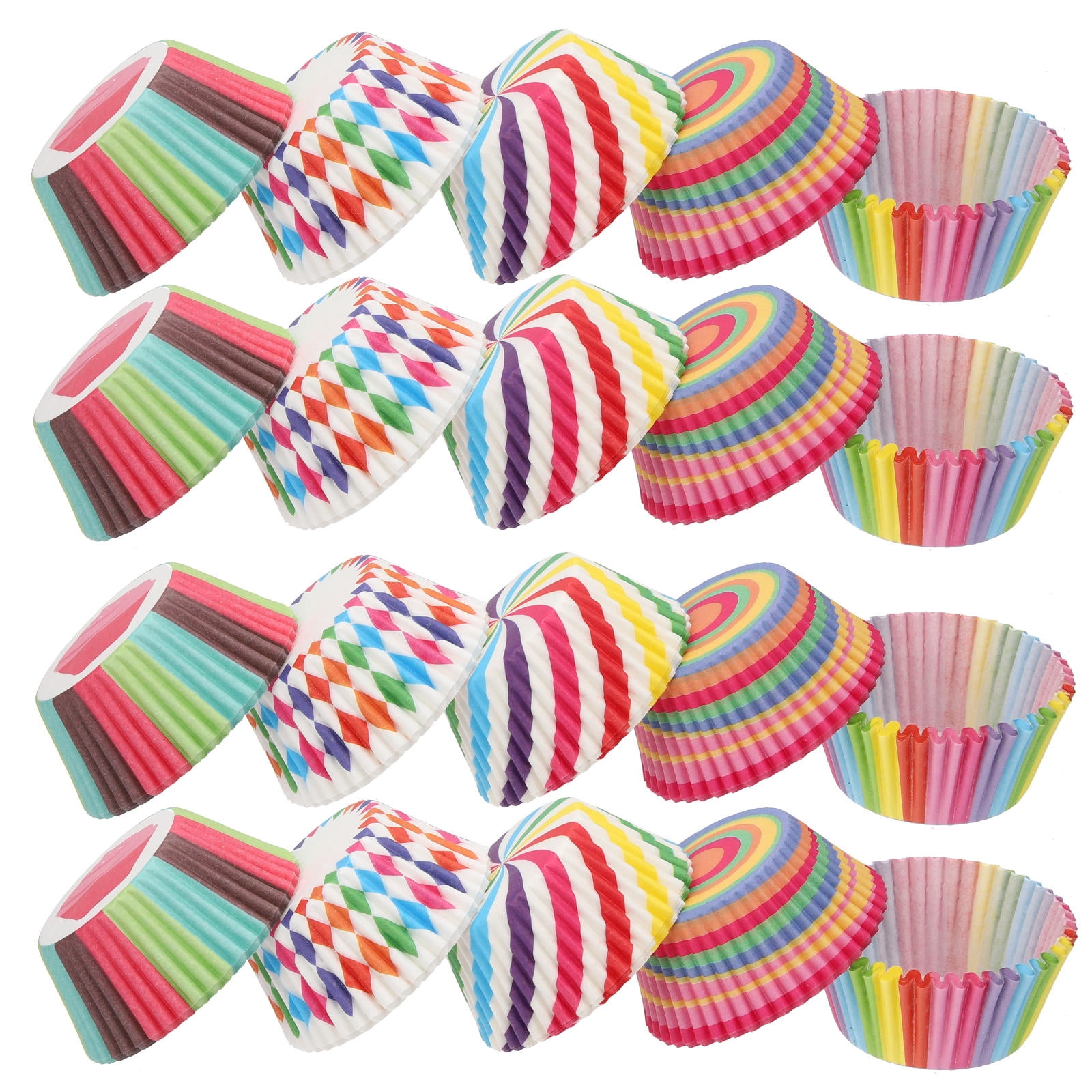 GOOHOCHY 500 Pcs Paper Individual Cake Tray Assorted Color Cupcake ...