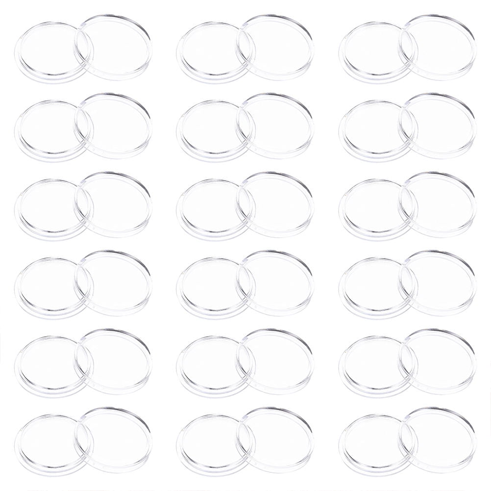HONMEET Coin Collecting Case 50Pcs Clear Coin Holders 9.8X9.8In ...