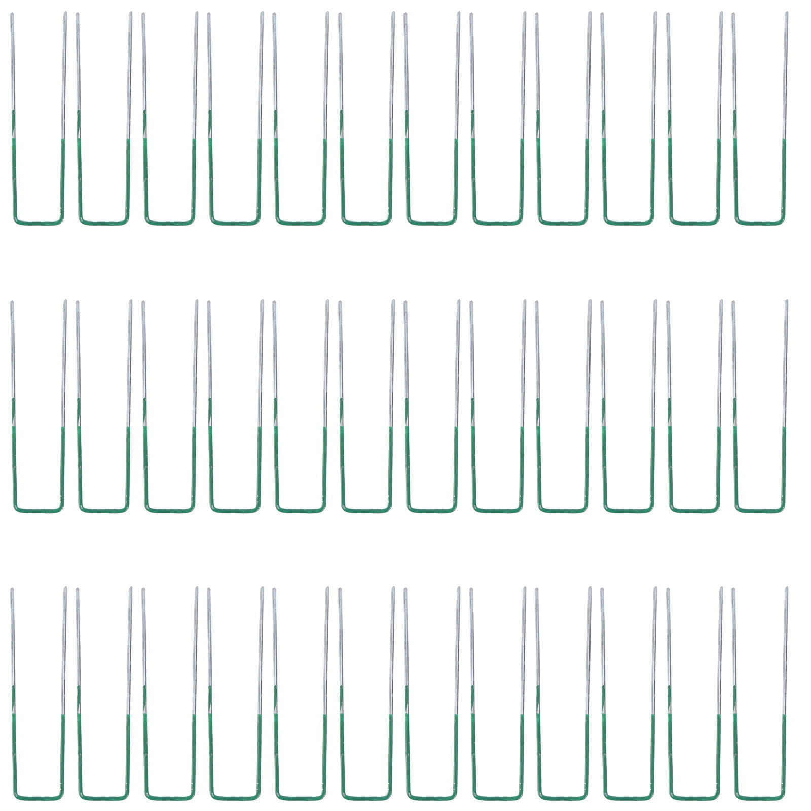 GOOHOCHY 50Pcs Galvanized Sod Staples Silver Green for Lawn Sod and ...