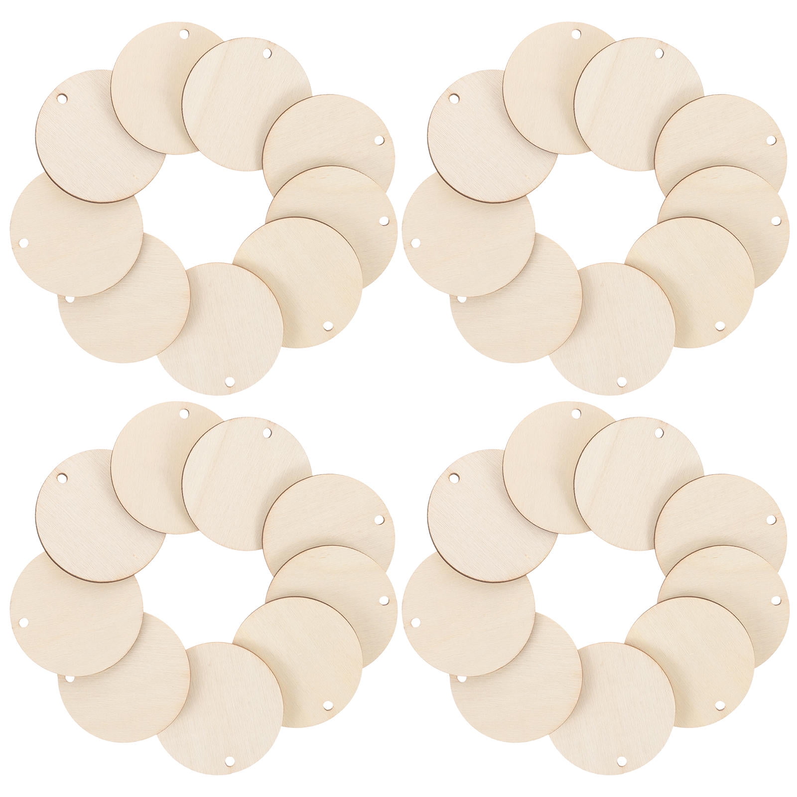 GOOHOCHY 50-Pack Round Wooden Craft Slices, Blank Wood Rounds for Sign ...