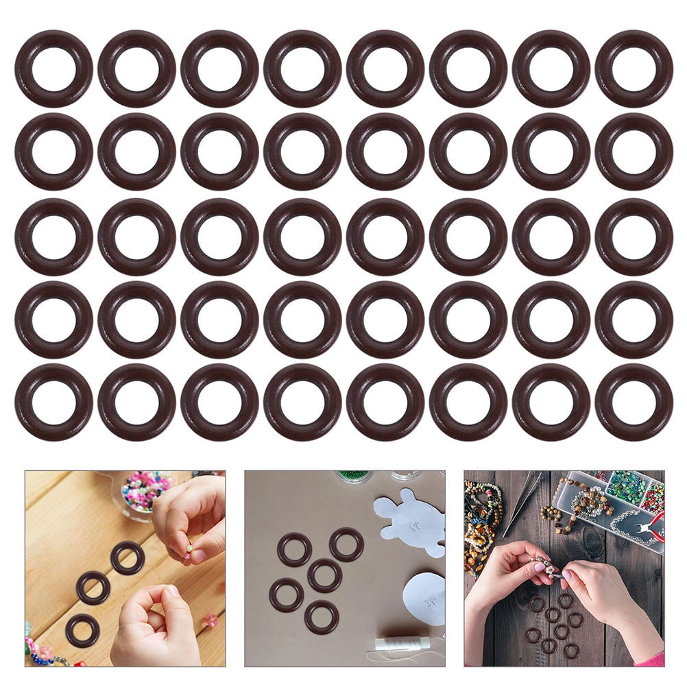 GOOHOCHY 50Pcs Wooden Macrame Rings for Crafts and Diy Projects 2.5In ...