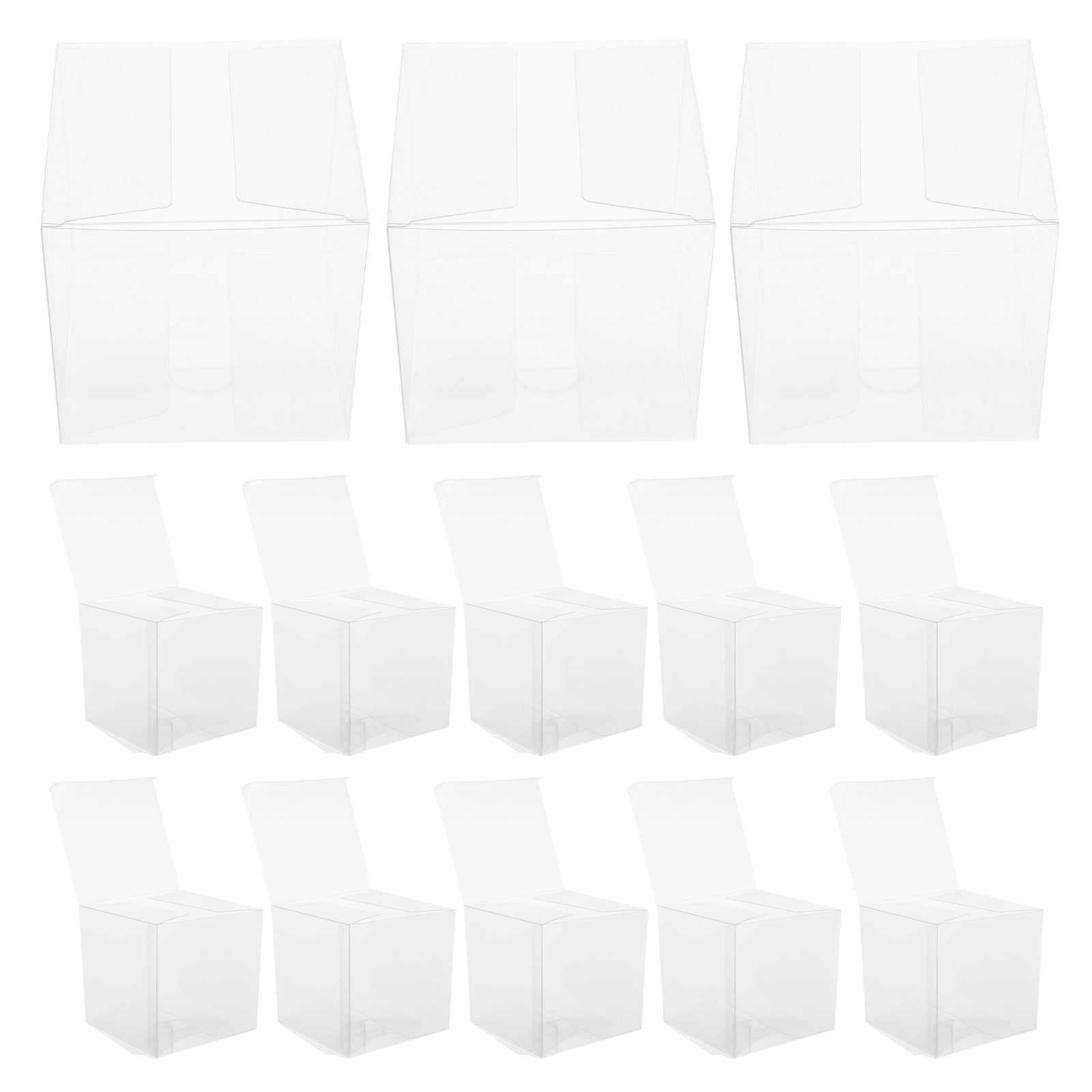 GOOHOCHY 50pcs Clear Plastic Folding Present Boxes With Lid Transparent ...