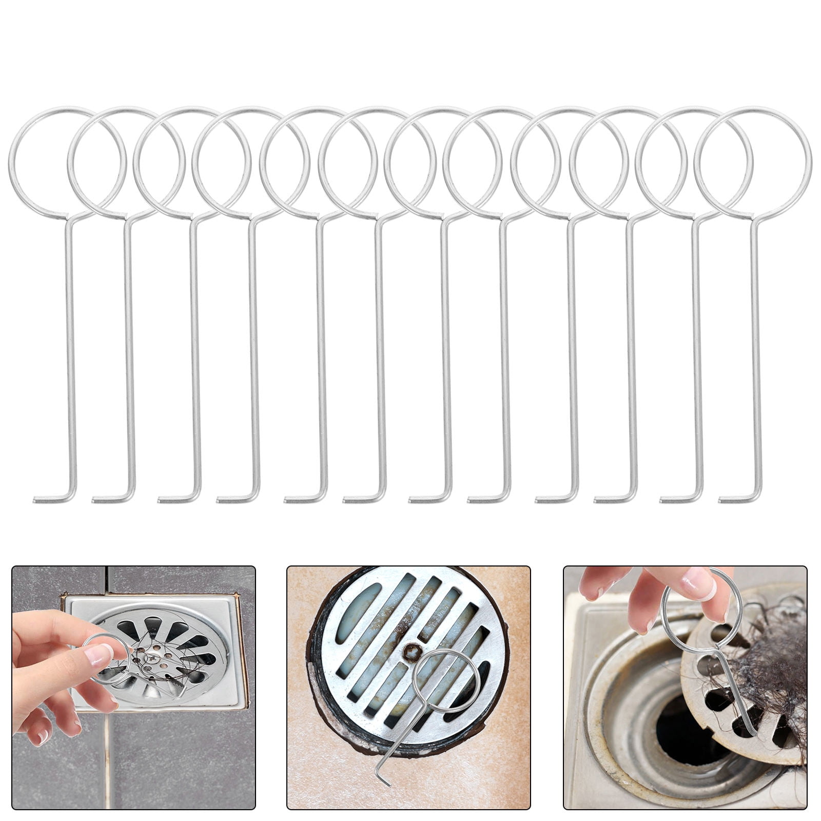 GOOHOCHY 50pcs Drain Key Lifting Hooks Iron Drain Grate Puller Lifting ...