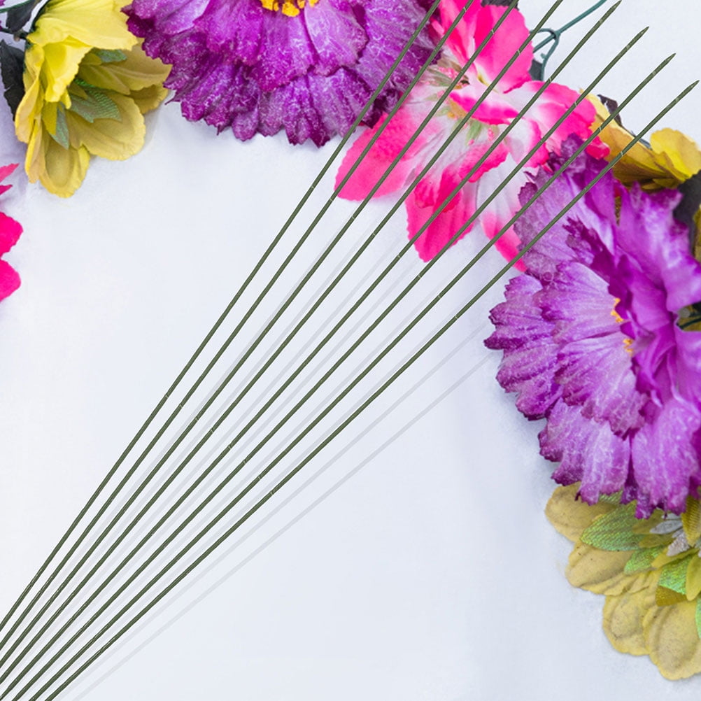 GOOHOCHY 50pcs Floral Stems Wire Artificial Rose Stems Flower Wire ...